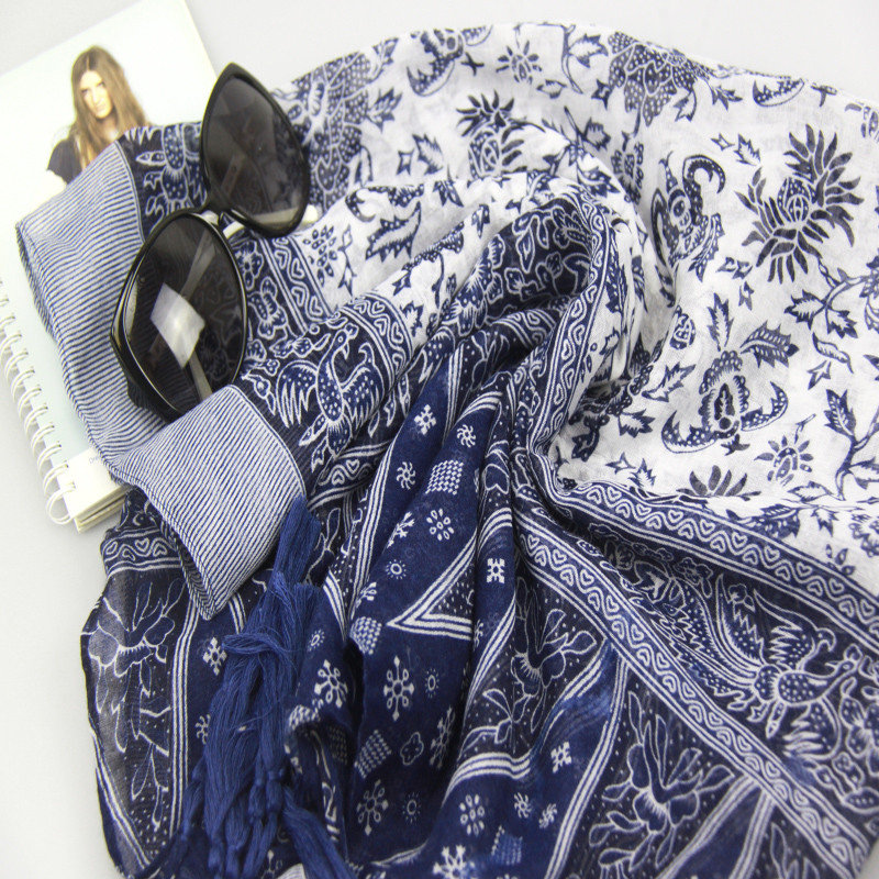 Women's warm long shawl winter large scarf 100% cashmere wool colorful digital print scarves and shawls