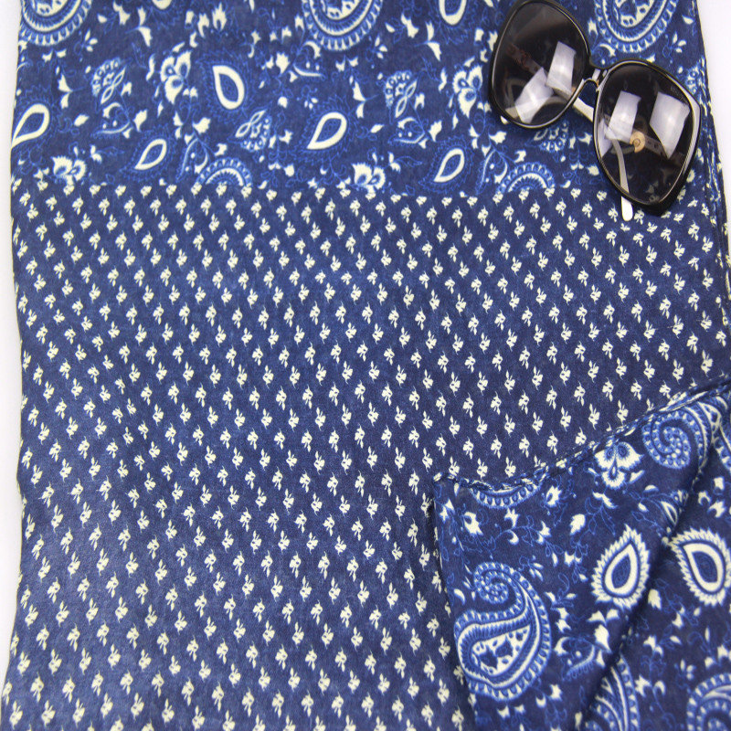 OEM ODM Blue Scarves And Shawls acrylic lady fashion polyester scarf