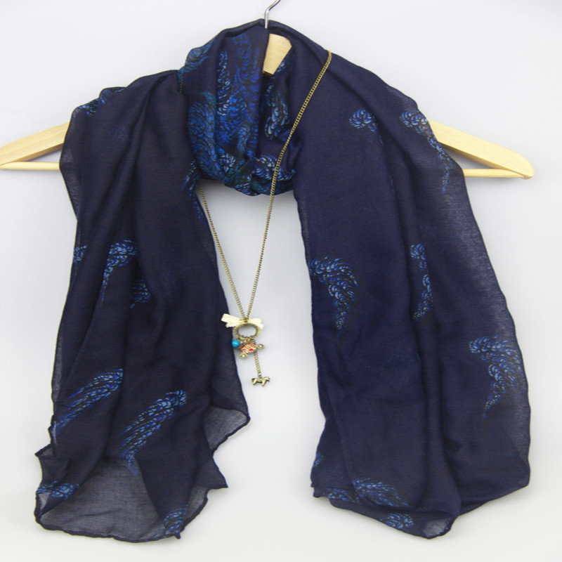 Comfortable Polyester Scarves And Shawls Fashion Women Tassel Style Polyester Cotton Scarf