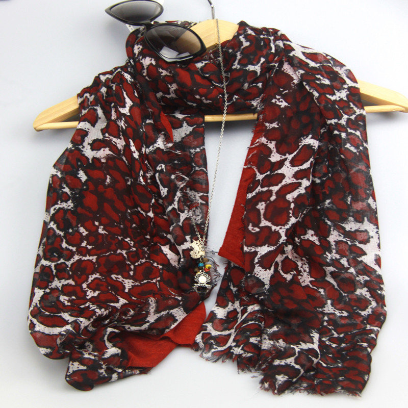 Custom Red Polyester Printing Scarf 70*180cm fashion spring  polyester cotton scarves