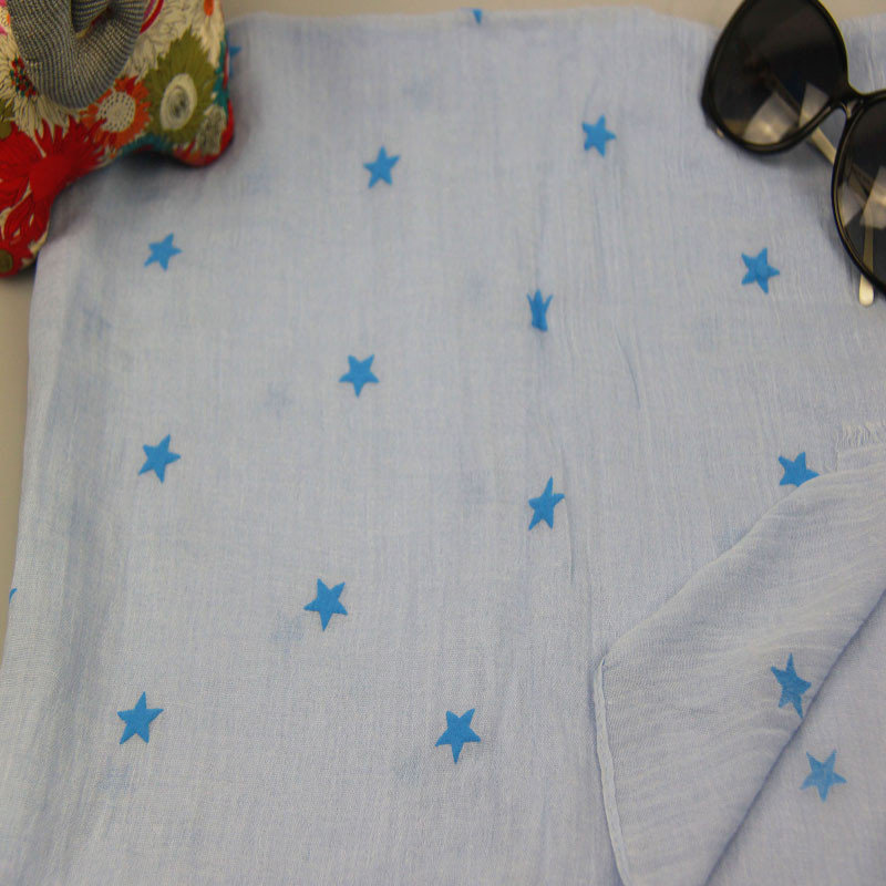 China Sourcing Agent Yiwu Export Agent Printed Blue Scarf 74×180cm