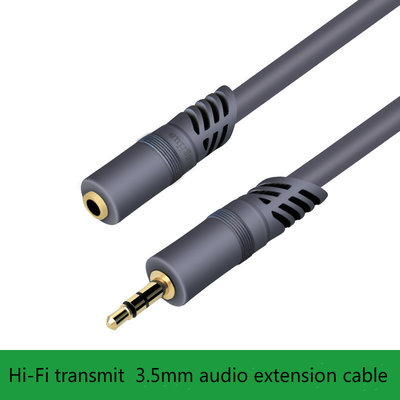 3.5 Car Aux Extension Audio Cable for Car  Aux Adapter M-F for Laptop Mobile Phone Grey Color