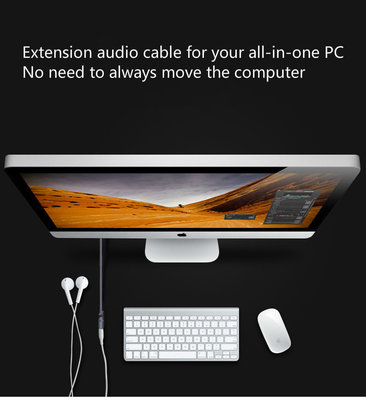 3.5 Car Aux Extension Audio Cable for Car  Aux Adapter M-F for Laptop Mobile Phone Grey Color