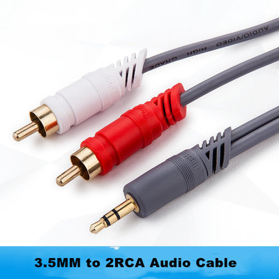 3.5mm to 2RCA Audio Cable for DVD Headphone PC Home Theater Audio Cable  for Speaker Signal Sable Male Y Splitter