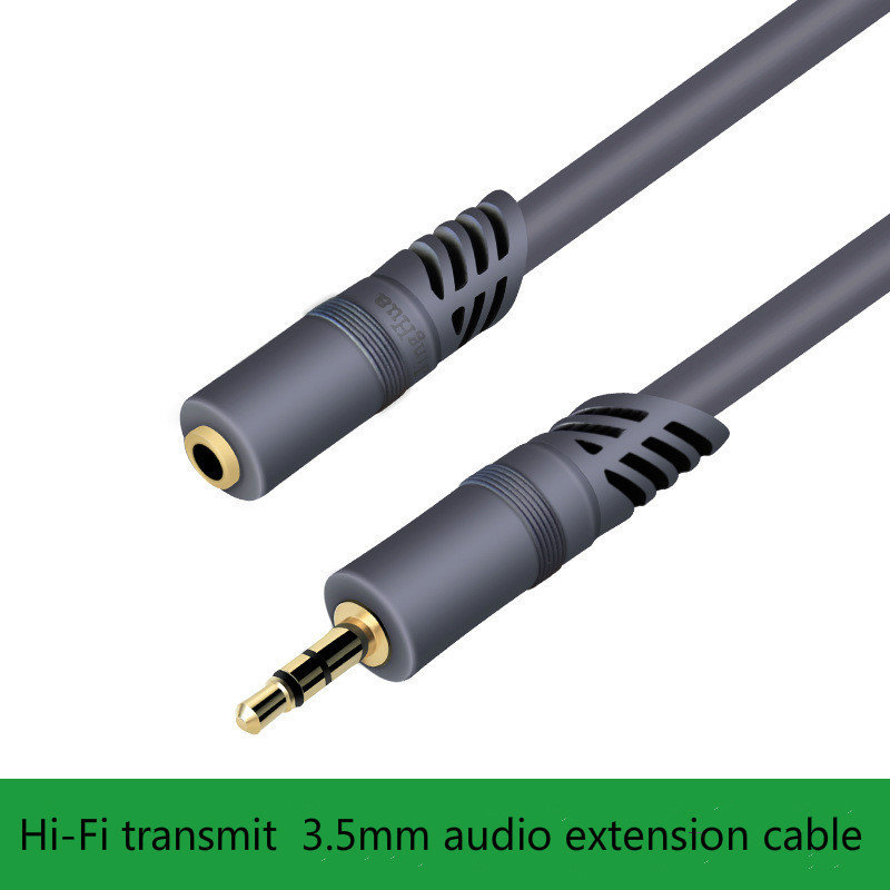 3.5 Car Aux Extension Audio Cable for Car  Aux Adapter M-F for Laptop Mobile Phone Grey Color