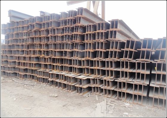 Metal Structural SS400 Low Carbon Steel H Beams for Cutting  / Drilling Processing