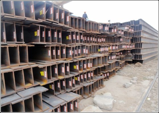 Metal Structural SS400 Low Carbon Steel H Beams for Cutting  / Drilling Processing