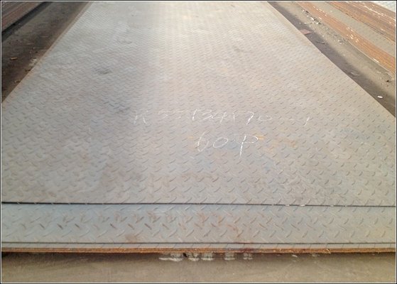 High Strength Checkered Steel Plate , Low Carbon Steel Diamond Plate Floor