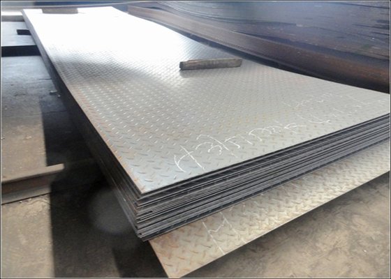 Hot rolled Mild Steel Diamond Plate Sheet A36 for Non Slip Stair Treads / Checker Plate Flooring