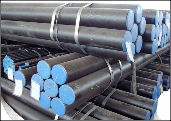 Black Carbon Steel Round Metal Tube for Cutting / Drilling Hole Available