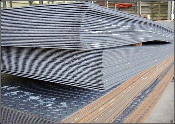 Hot Rolled Checkered Steel Plate  ASTM S36 Anti Slip 1.8mm - 12mm Thickness