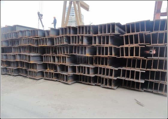 Metal Structural SS400 Low Carbon Steel H Beams for Cutting  / Drilling Processing