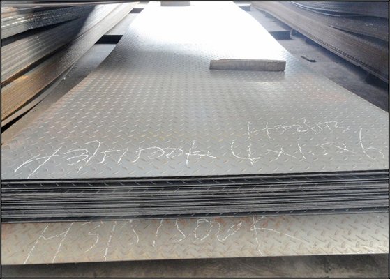 Structural Mild Steel Diamond Metal Plate , Anti Slip ASTM Checkered Plate Steel