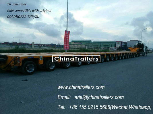 heavy duty transport,modular trailer,Goldhofer THP/SL model modular trailer,hydraulic multi axle trailer