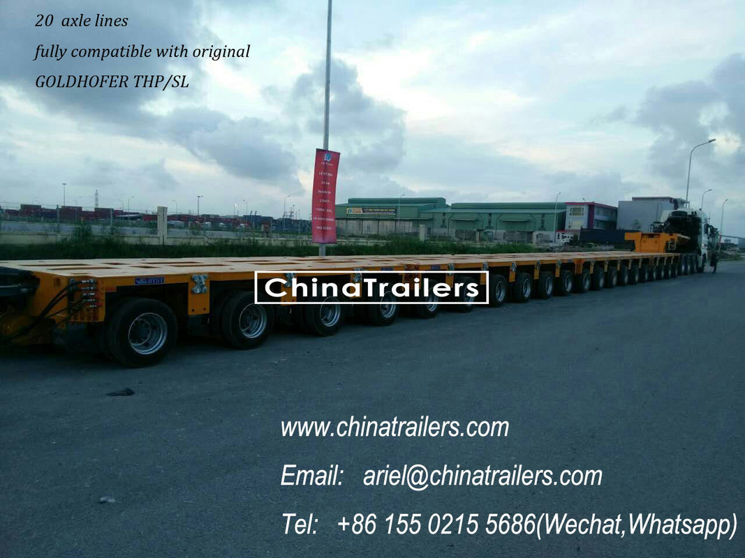heavy duty transport,modular trailer,Goldhofer THP/SL model modular trailer,hydraulic multi axle trailer
