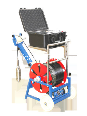 Borehole Camera Scans Downhole Video Camera Water Borehole View Water Well Wall and Center