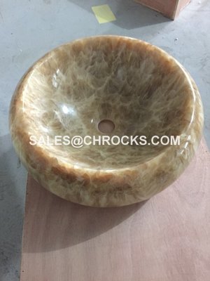 honey onyx bathroom sinks, onyx vessel sinks, round bath basin, round wash bowls