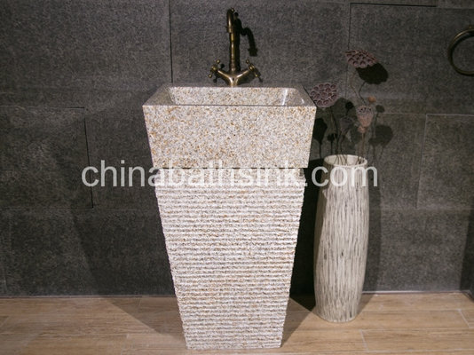 G682 pedestal sinks, Rusty Yellow Granite standing basin, Rusty Granite bathroom sinks