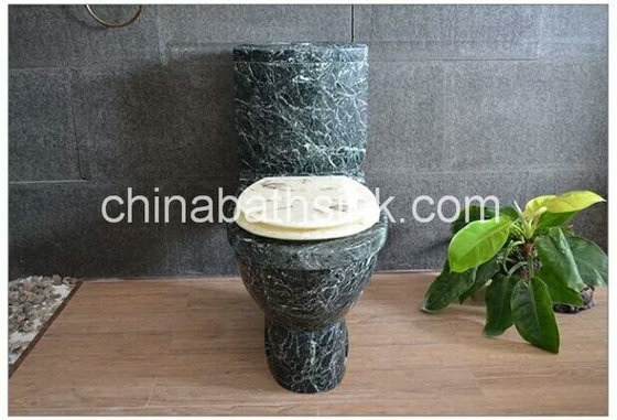 China Green Marble Toilet, Natural Stone Luxury Toilet, Marble Two-Pieces Toilet