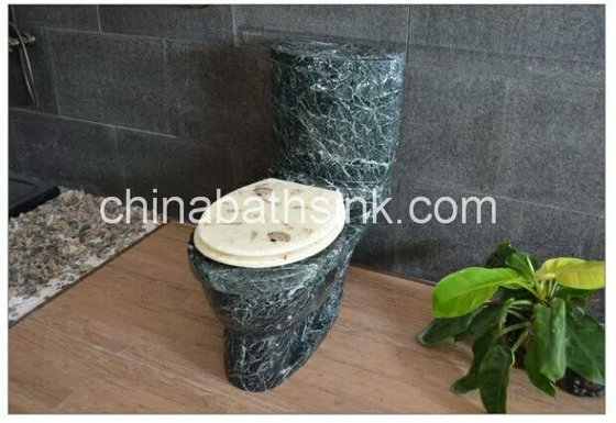 China Green Marble Toilet, Natural Stone Luxury Toilet, Marble Two-Pieces Toilet