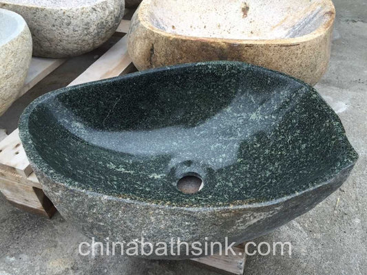 River stone bathroom sink wash basin