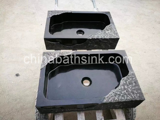 black granite rectangle bathroom sink wash basin vessel sink