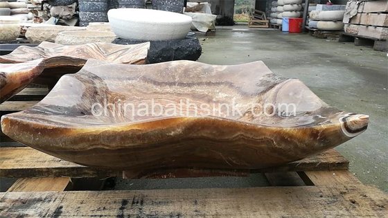 Browm Onyx square bathroom sinks wash basin