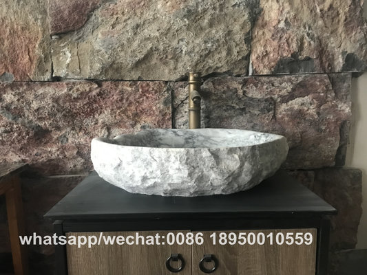 China Carrara Grey Marble Sinks Natural Stone Wash Basin