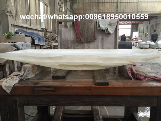 White Onyx luxury bathroom rectangle sinks stone wash basin