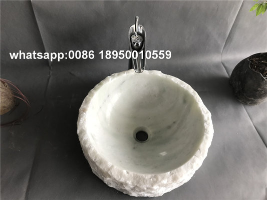 Marble bathroom round vessel sinks natural stone wash basin luxury marble wash bowl