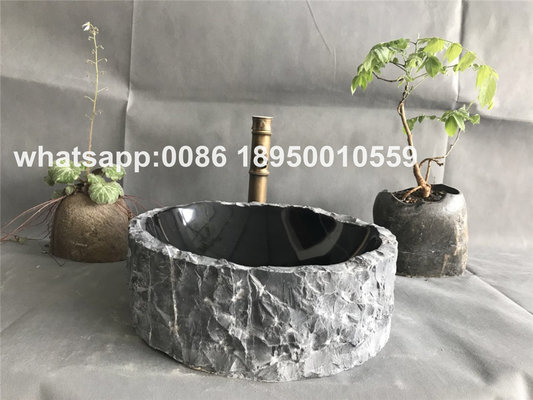 Marble bathroom round vessel sinks natural stone wash basin luxury marble wash bowl