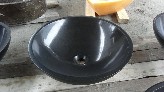 shanxi black granite bathroom round sink granite wash basin stone sink