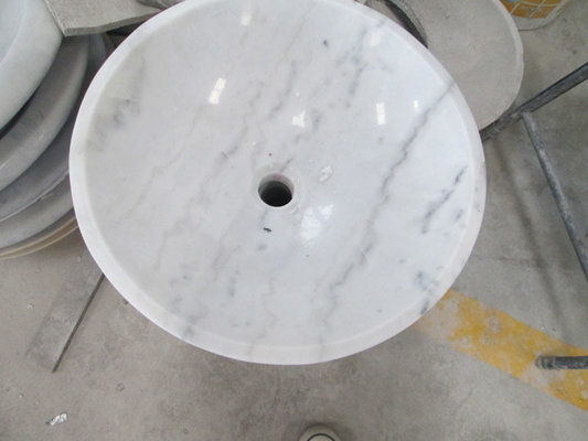 guangxi white marbe bathroom round sink stone wash basin