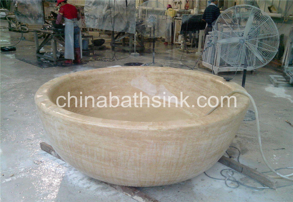 Galala Beige Marble bathtubs, marble tubs, marble round bah tubs, natural stone free-standing tubs