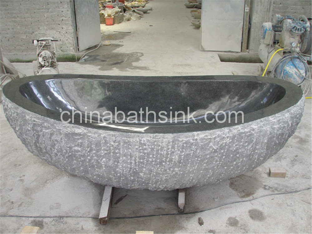 G654 bathtubs, Granite tubs, Padang Dark Granite round bah tubs, natural stone free-standing tubs