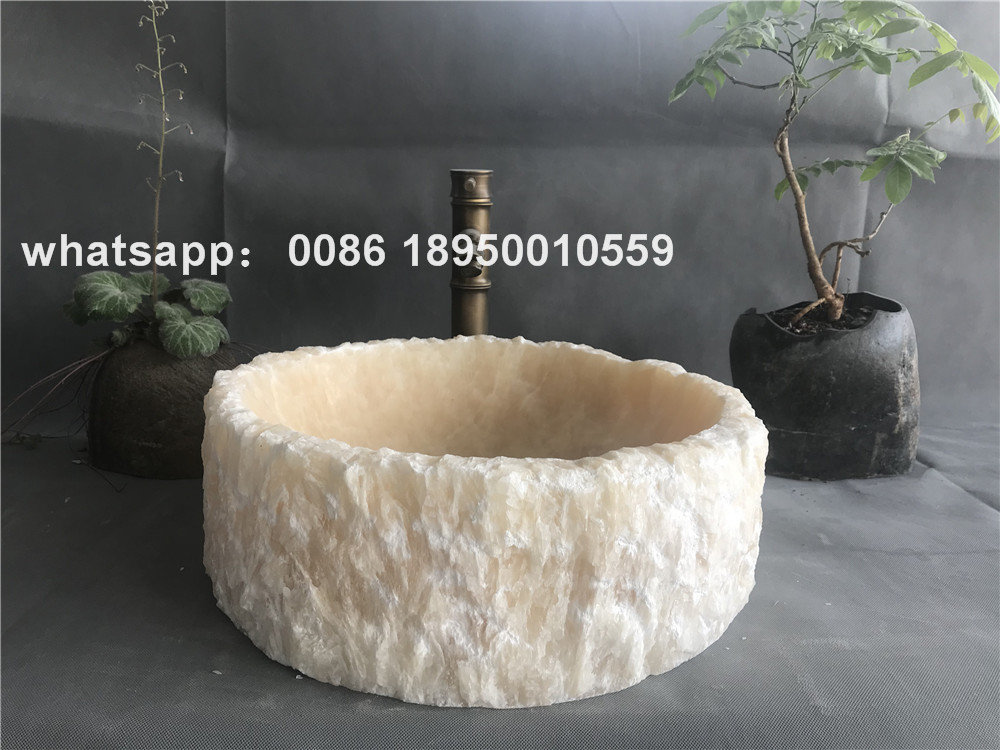 Marble bathroom round vessel sinks natural stone wash basin luxury marble wash bowl