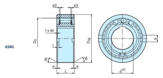 One-way bearing ASNU8,ASNU200 series clutch bearing for equipment,China clutch bearing