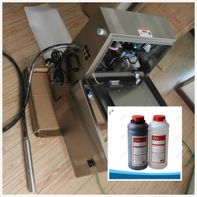 Black Ink Industrial Inkjet Printer Steel Nozzle / Small Character Inkjet Printer