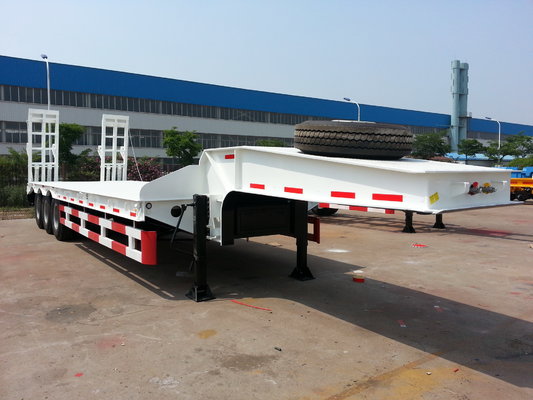3 axle 60 tons/80 tons semi trailer low loader with excavator recess for sale