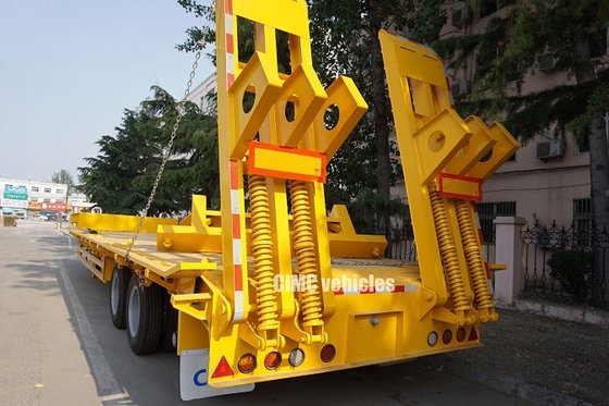 Exavator low bed trailer 3 axles 50 tons gooseneck drop deck low loader drop deck trailer for sale | CIMC TRAIL for sale