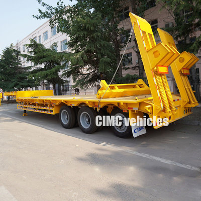 Exavator low bed trailer 3 axles 50 tons gooseneck drop deck low loader drop deck trailer for sale | CIMC TRAIL for sale