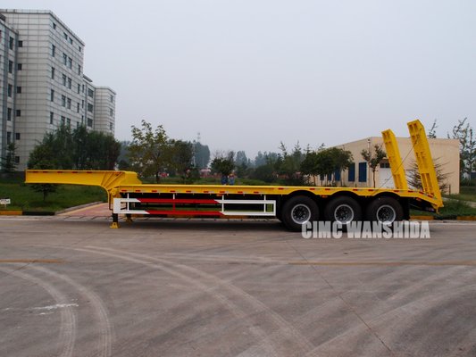 60tons excavator transporter low bed trailer 3-axle semi low-loader with excavator recess | CIMC TRAILERS