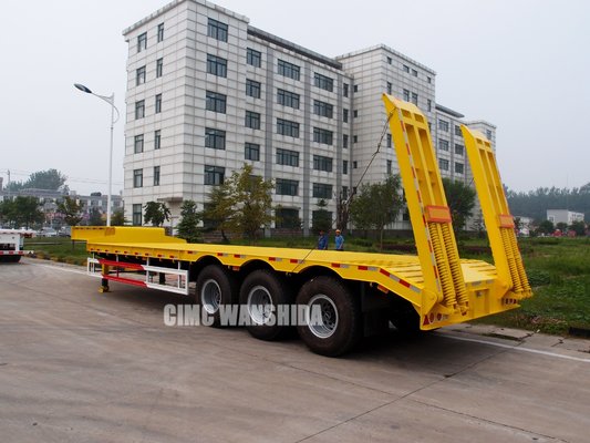 60tons excavator transporter low bed trailer 3-axle semi low-loader with excavator recess | CIMC TRAILERS