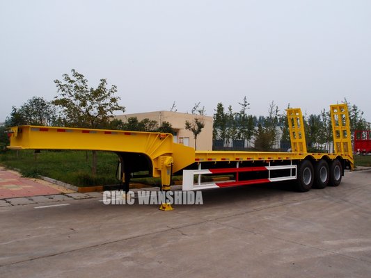 60tons excavator transporter low bed trailer 3-axle semi low-loader with excavator recess | CIMC TRAILERS