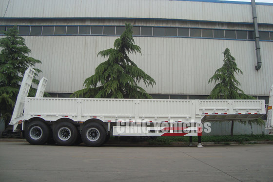 80ton low bed 3 axles platform side wall open lowbed semi trailer | CIMC TRAILER