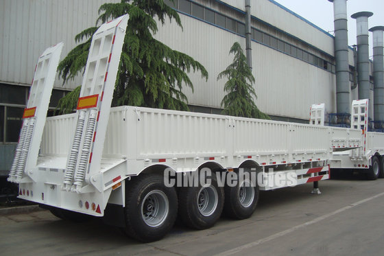 80ton low bed 3 axles platform side wall open lowbed semi trailer | CIMC TRAILER