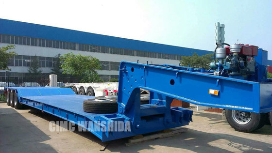 Tri axle excavator trailer removable front loading 60 ton 80 ton 100 ton detachable gooseneck lowboy low bed semi traile