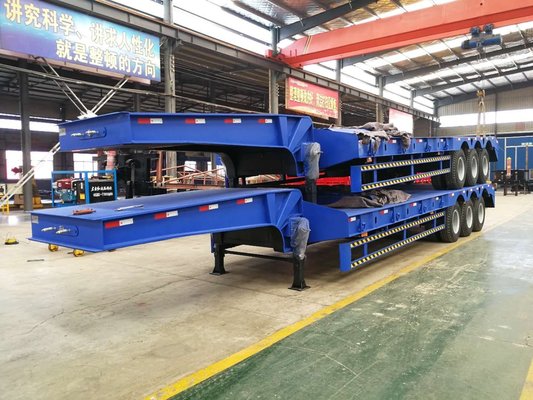 3 axles low bed trailer 100 ton Front Loading lowbed trailer for sale | CIMC TRAILERS
