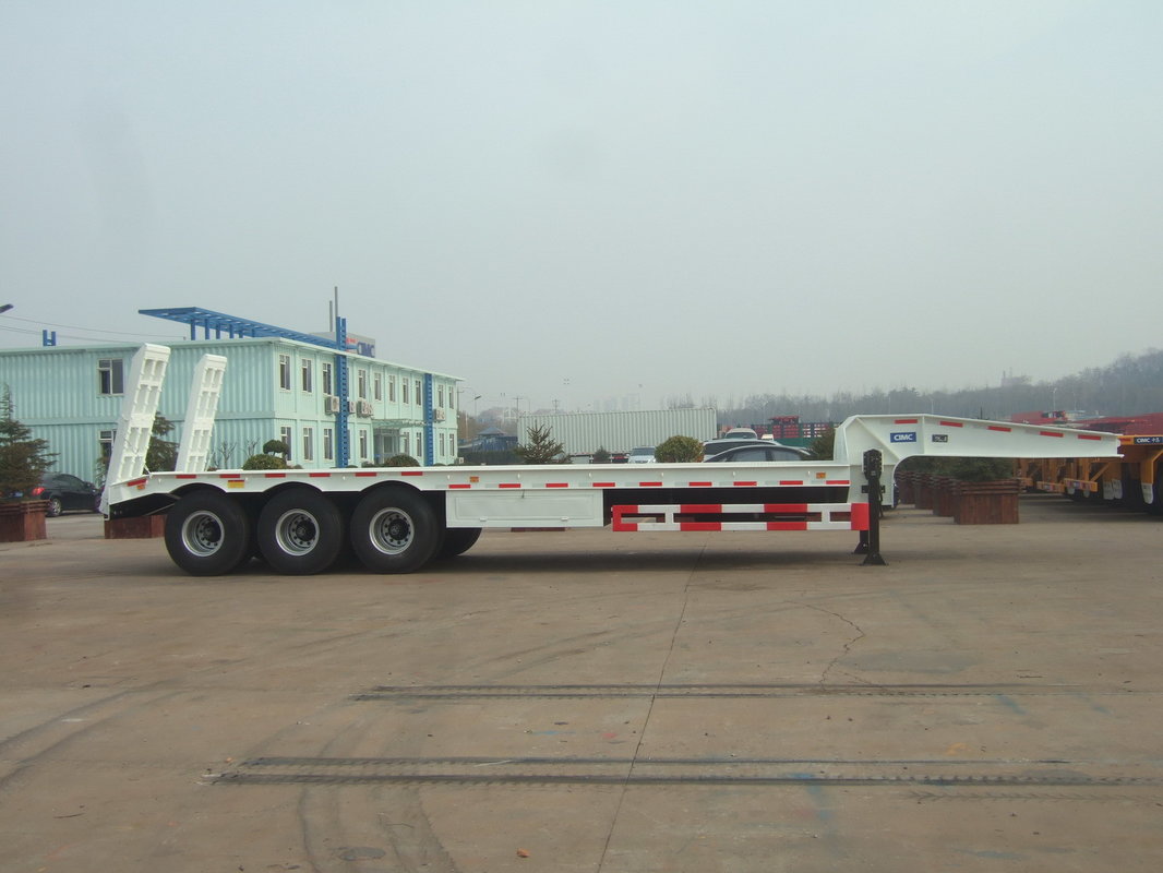 3 axle 60 tons/80 tons semi trailer low loader with excavator recess for sale