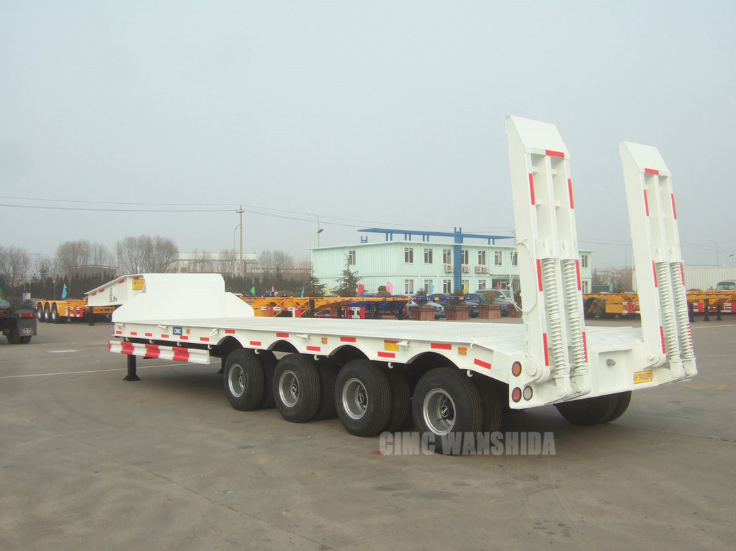Price 4 axle 80-ton low bed semi trailer semi low loader heavy duty low bed trailer | CIMC TRAILERS